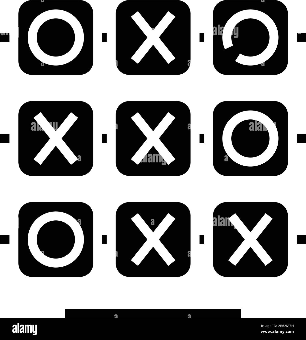 Tic tac toe black icon, concept illustration, vector flat symbol, glyph ...
