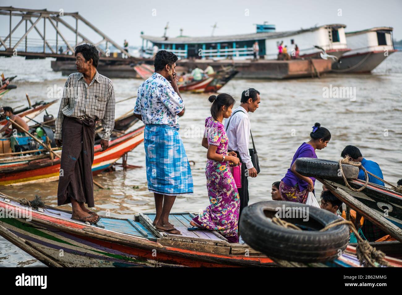 Bagayar Pier, Port, Yangon, Myanmar, Asia Stock Photo - Alamy