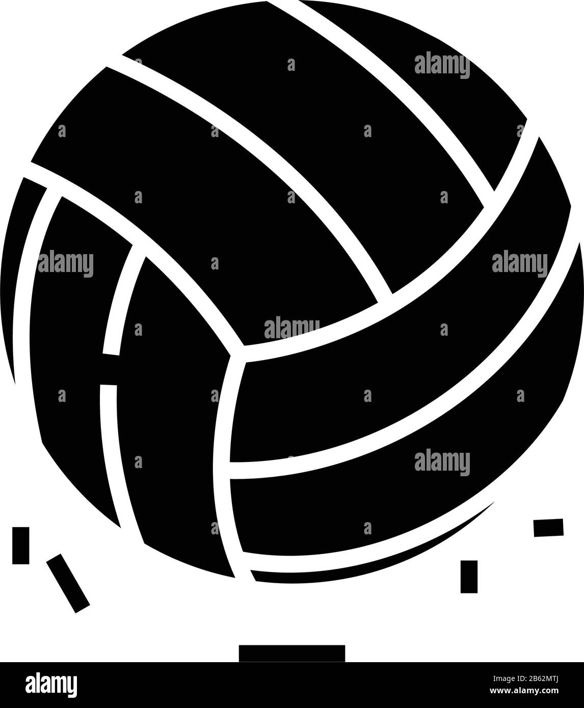 Volleyball black icon, concept illustration, vector flat symbol, glyph ...