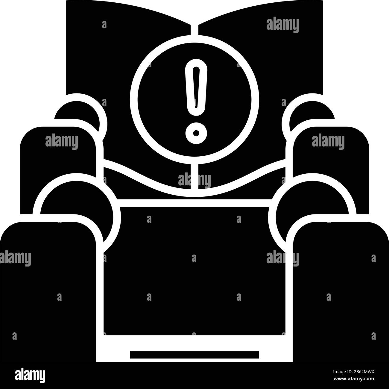 Urgent message black icon, concept illustration, vector flat symbol ...