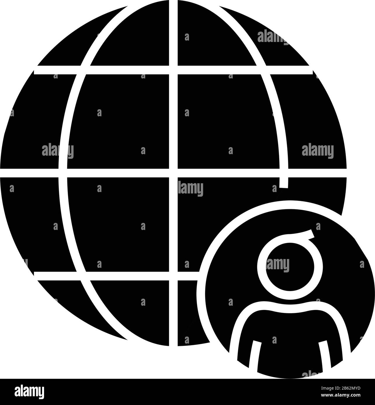 World trade black icon, concept illustration, vector flat symbol, glyph ...