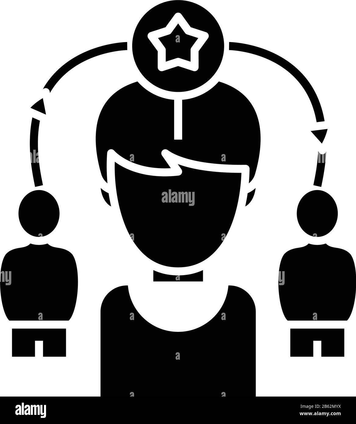 Team solutions black icon, concept illustration, vector flat symbol ...