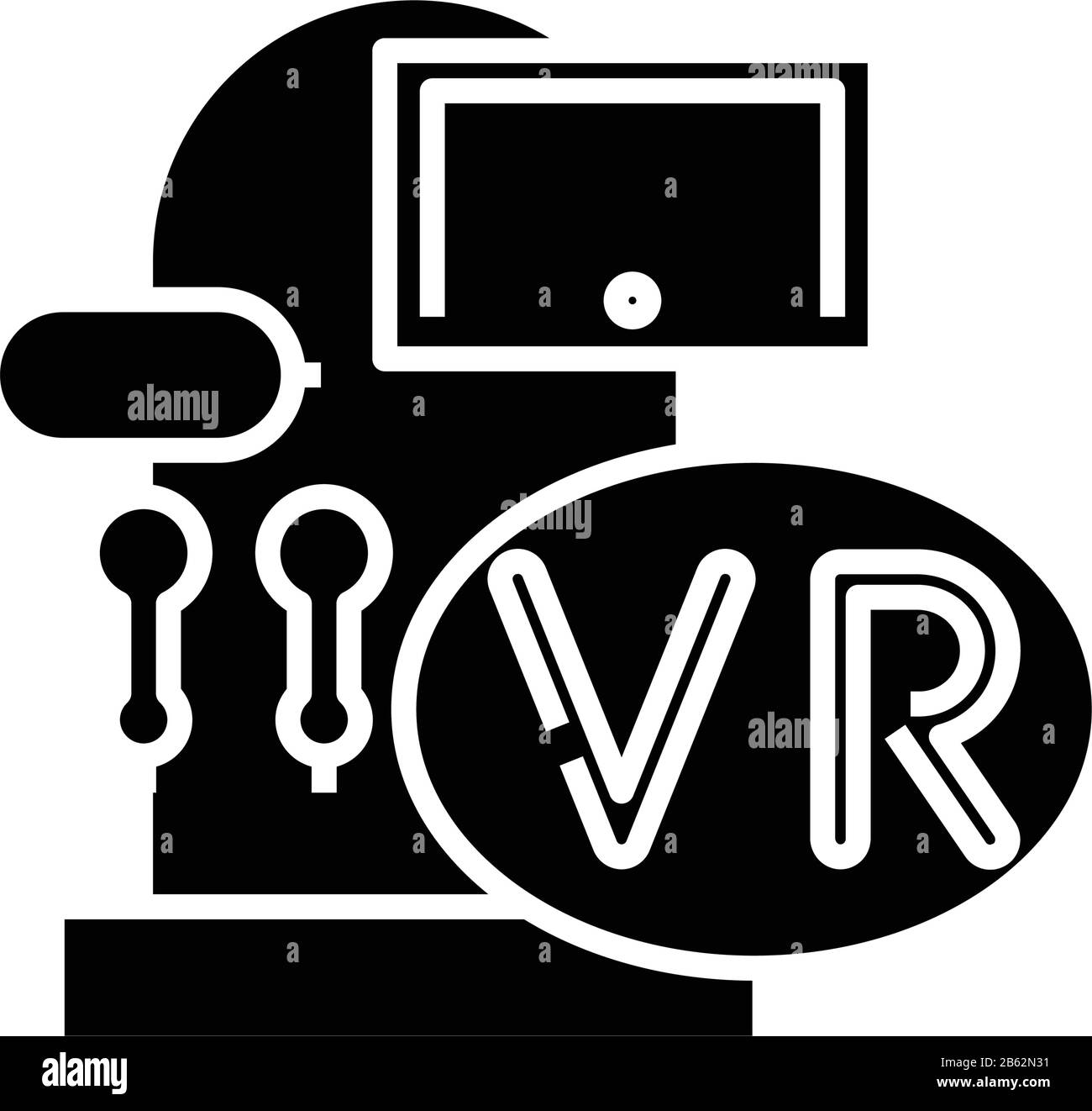 Vr technology black icon, concept illustration, vector flat symbol ...