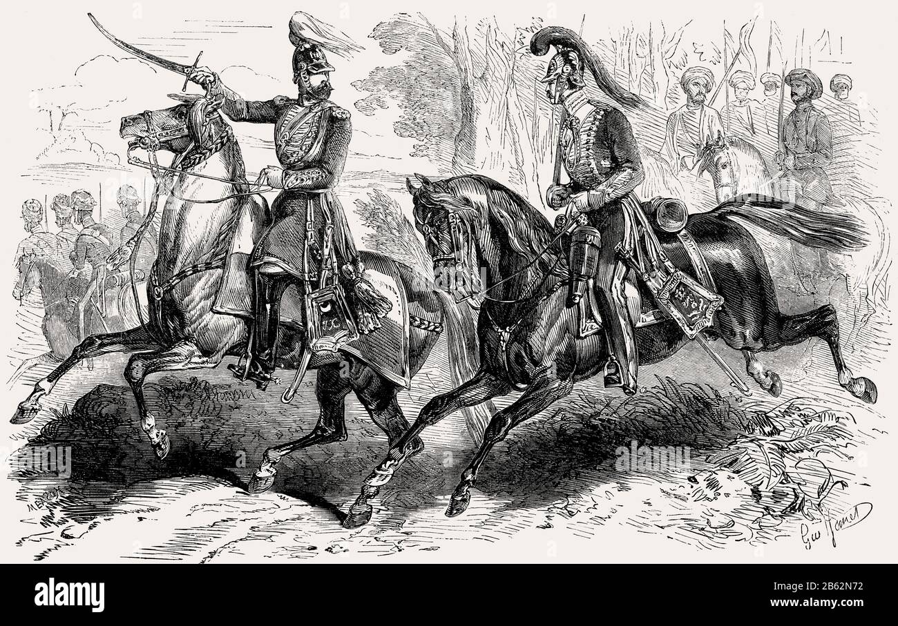 military types of the Indian army, 19th century Stock Photo - Alamy