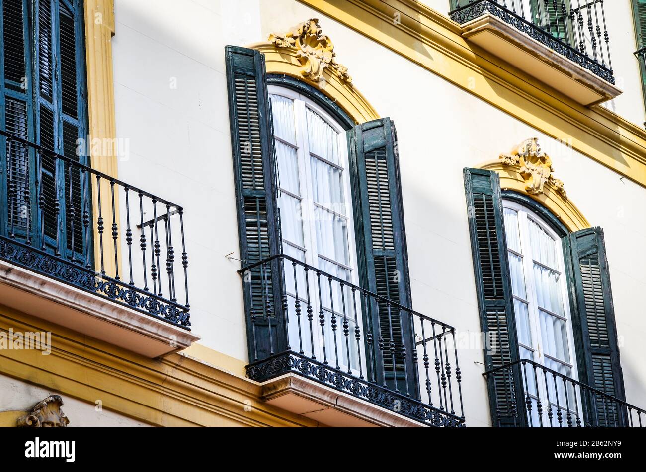 close up view of the historical streets of the spanish cities ...