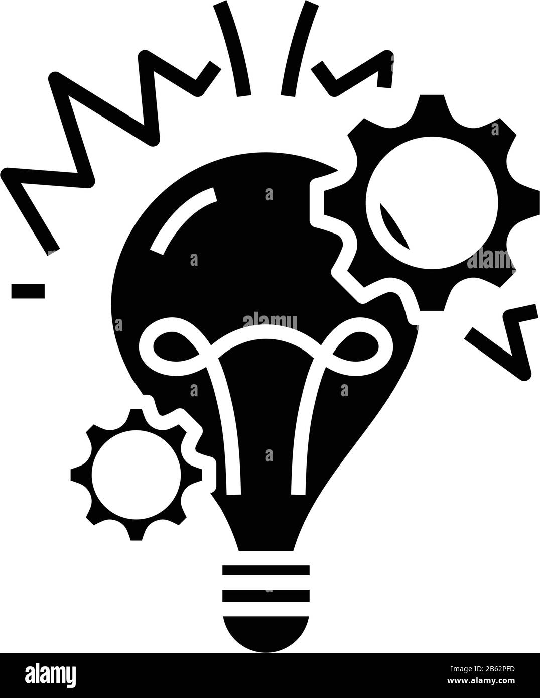 Working idea line icon, concept sign, outline vector illustration ...