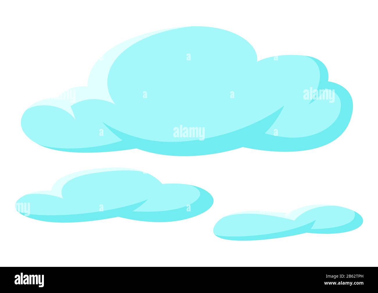 Set cartoon blue clouds Cut Out Stock Images & Pictures - Alamy