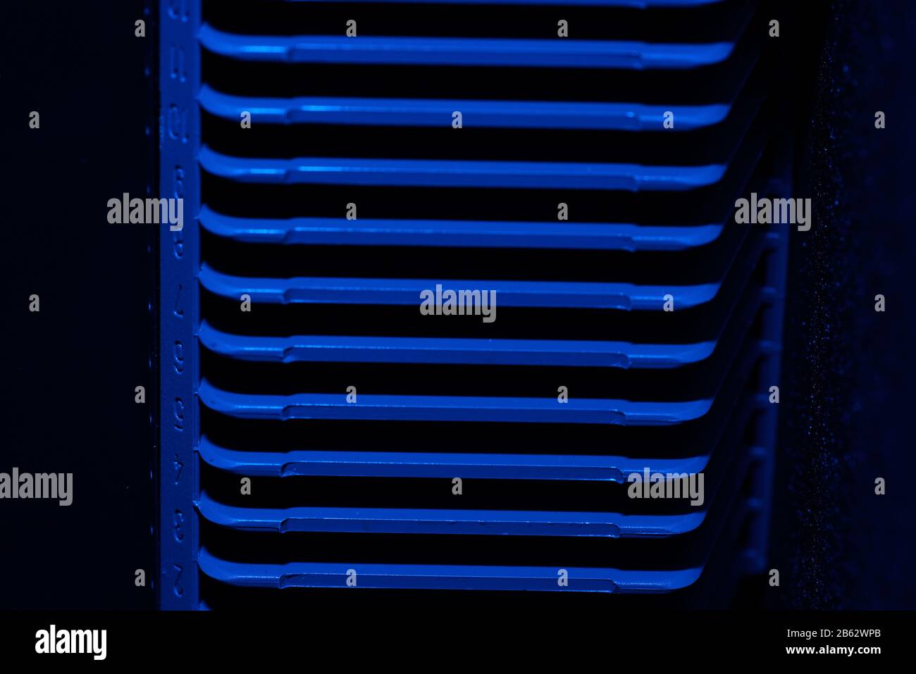 Old slide projector with slide frame photographed in the studio with ...