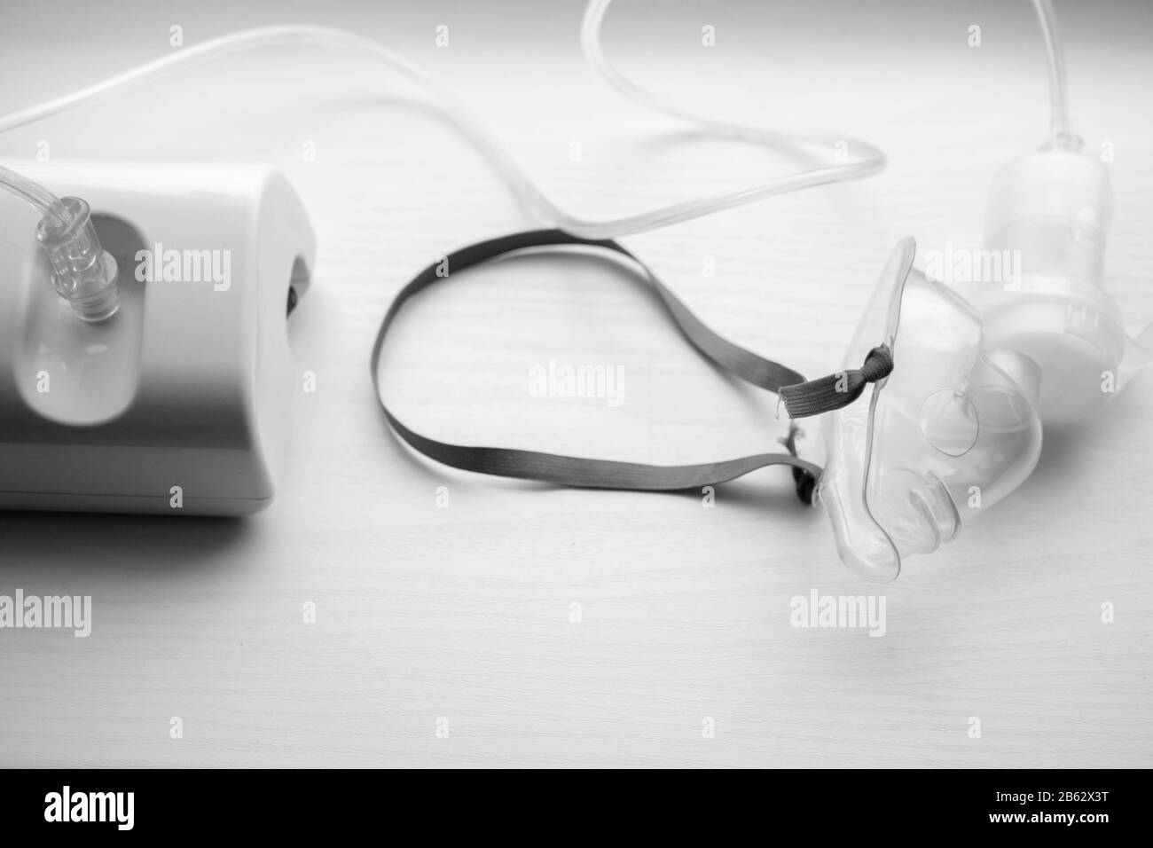 Ultrasonic inhaler or nebulizer on white background. Respiratory ...