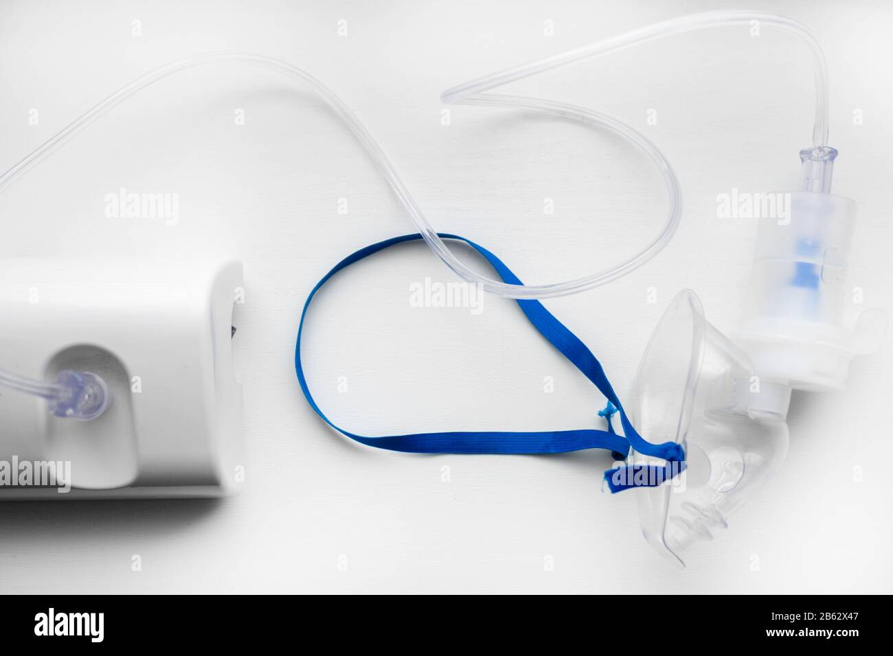 Ultrasonic inhaler or nebulizer on white background. Respiratory ...