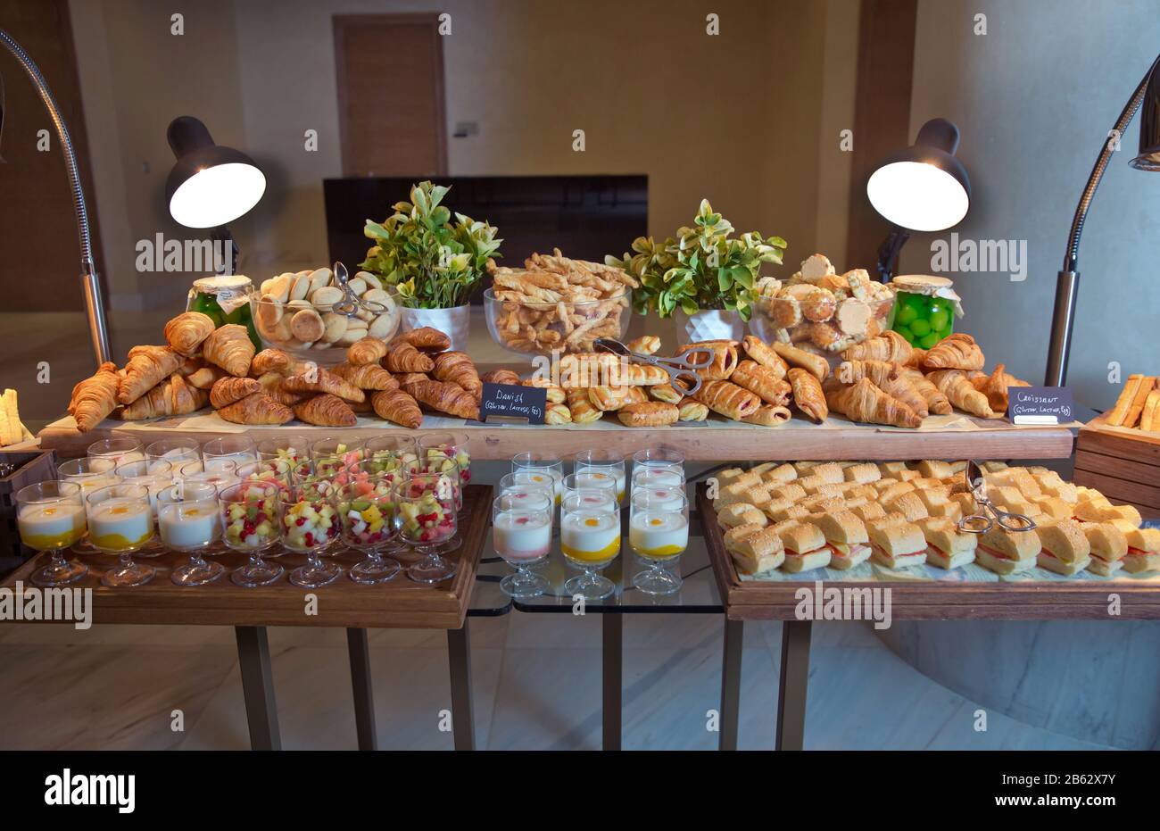 Fresh pastry, crispy morning croissants, breakfast in hotel. Breakfast ...