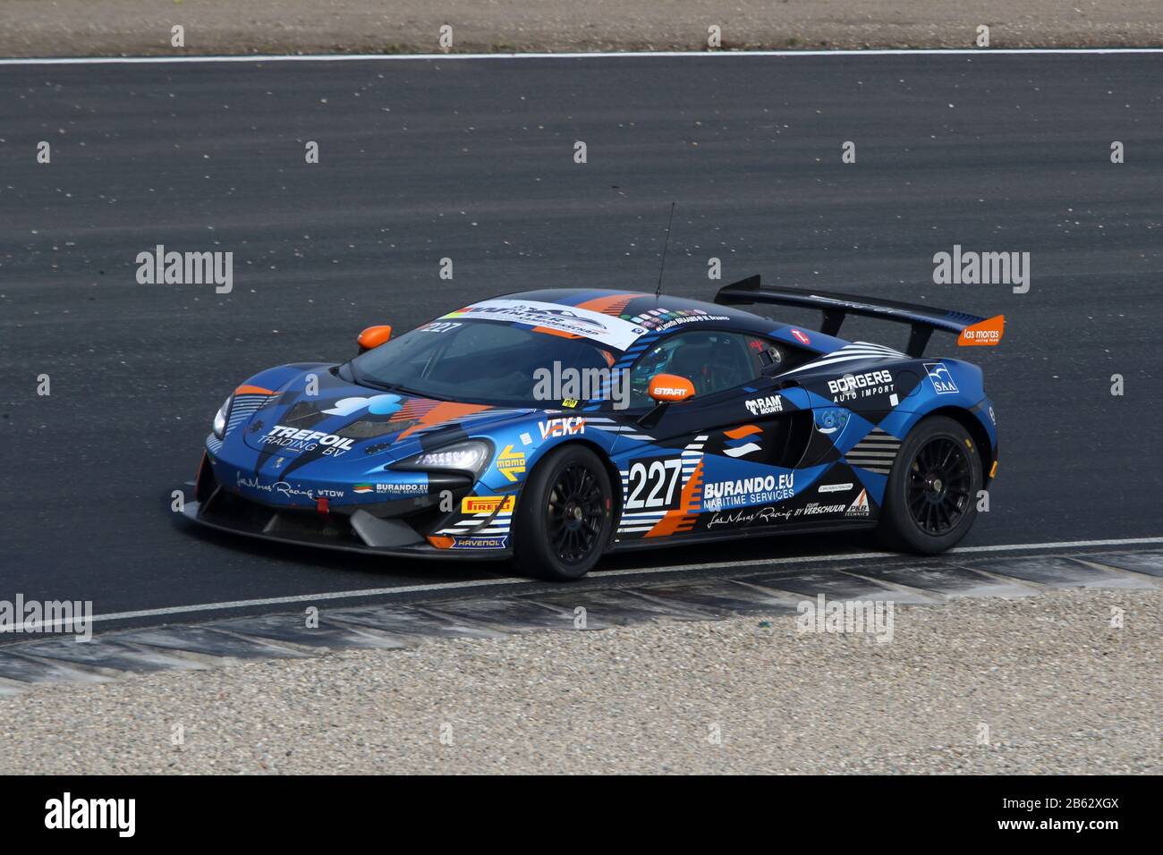 McLaren GT4 in blue livery colors in action during the final of the ...