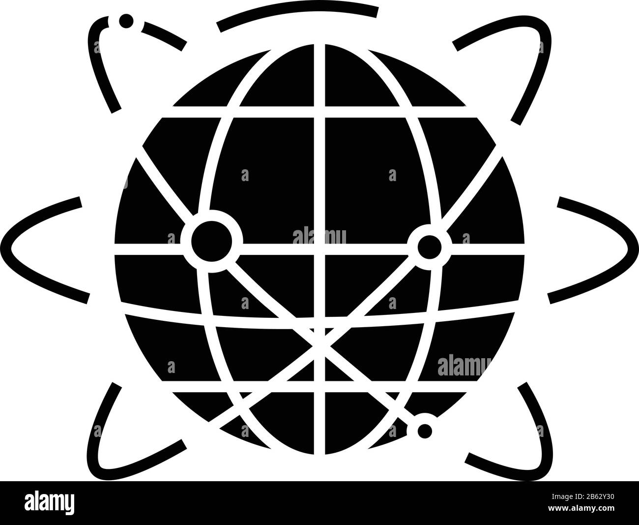 Travelling around black icon, concept illustration, vector flat symbol ...