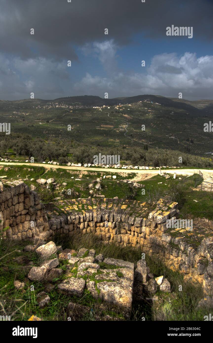 Sebastia ancient israel excavation on palestinian territory Stock Photo ...