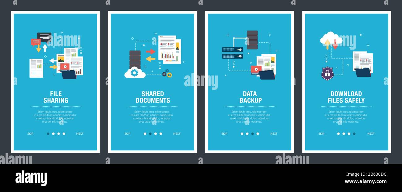 Online files transfer Stock Vector Images - Alamy