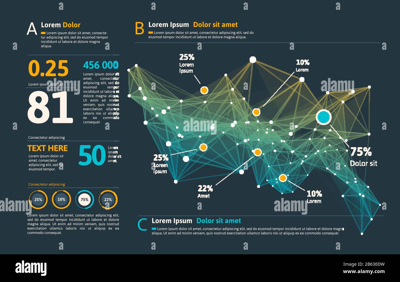 Futuristic infographic. Information aesthetic design. Complex data threads graphic visualization ...