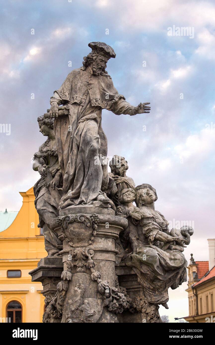 Sculpture of Saint Ivo in Prague - patron of beggars and poor people in ...
