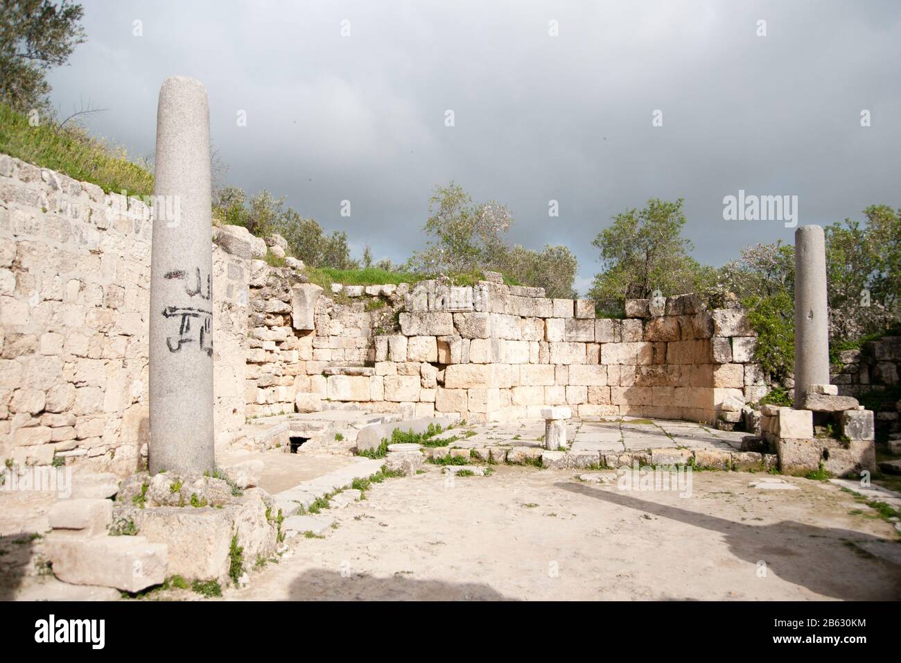 Sebastia ancient israel excavation on palestinian territory Stock Photo ...