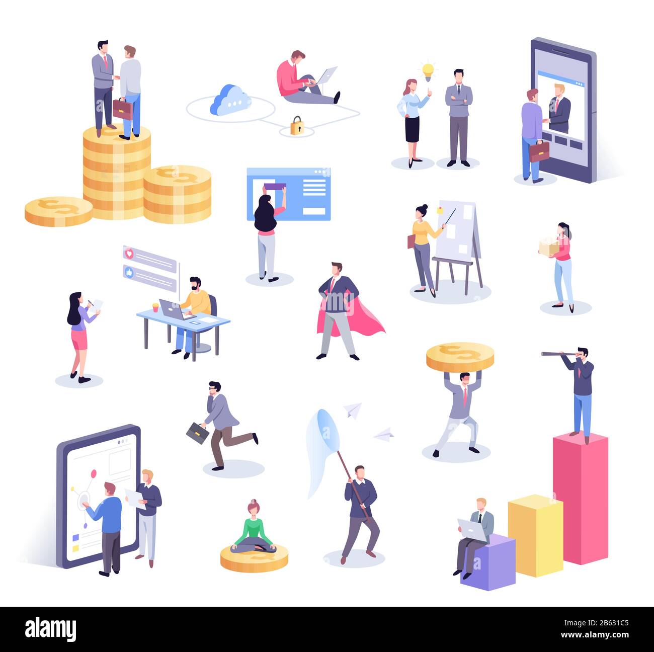 Isometric people technology hi-res stock photography and images - Alamy