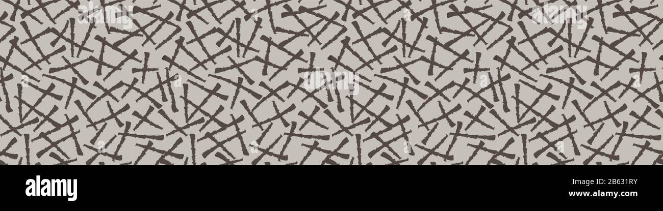 Seamless geometric criss cross vector border pattern. Modern hand drawn ...