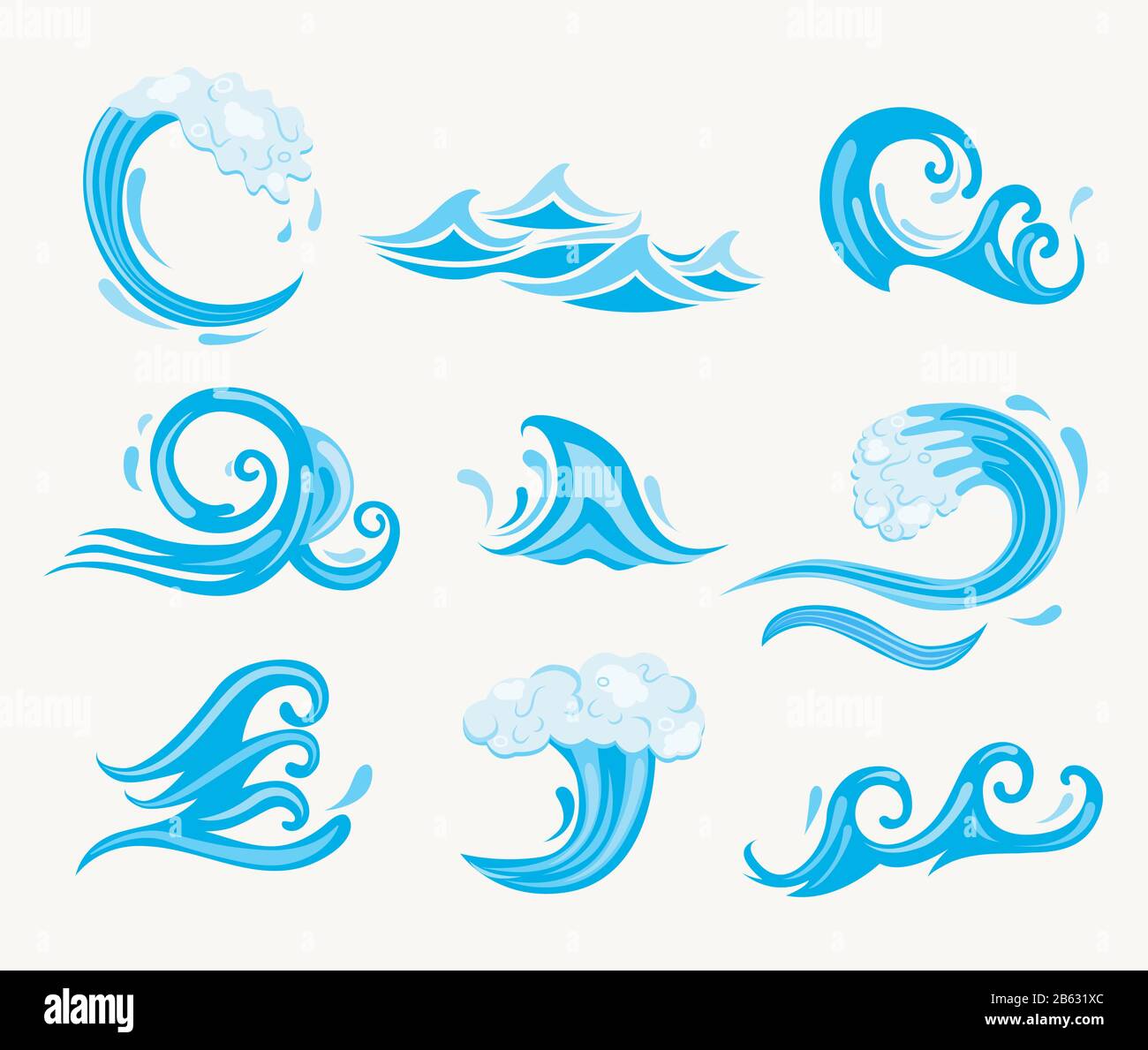Set of sea waves Stock Vector Image & Art - Alamy