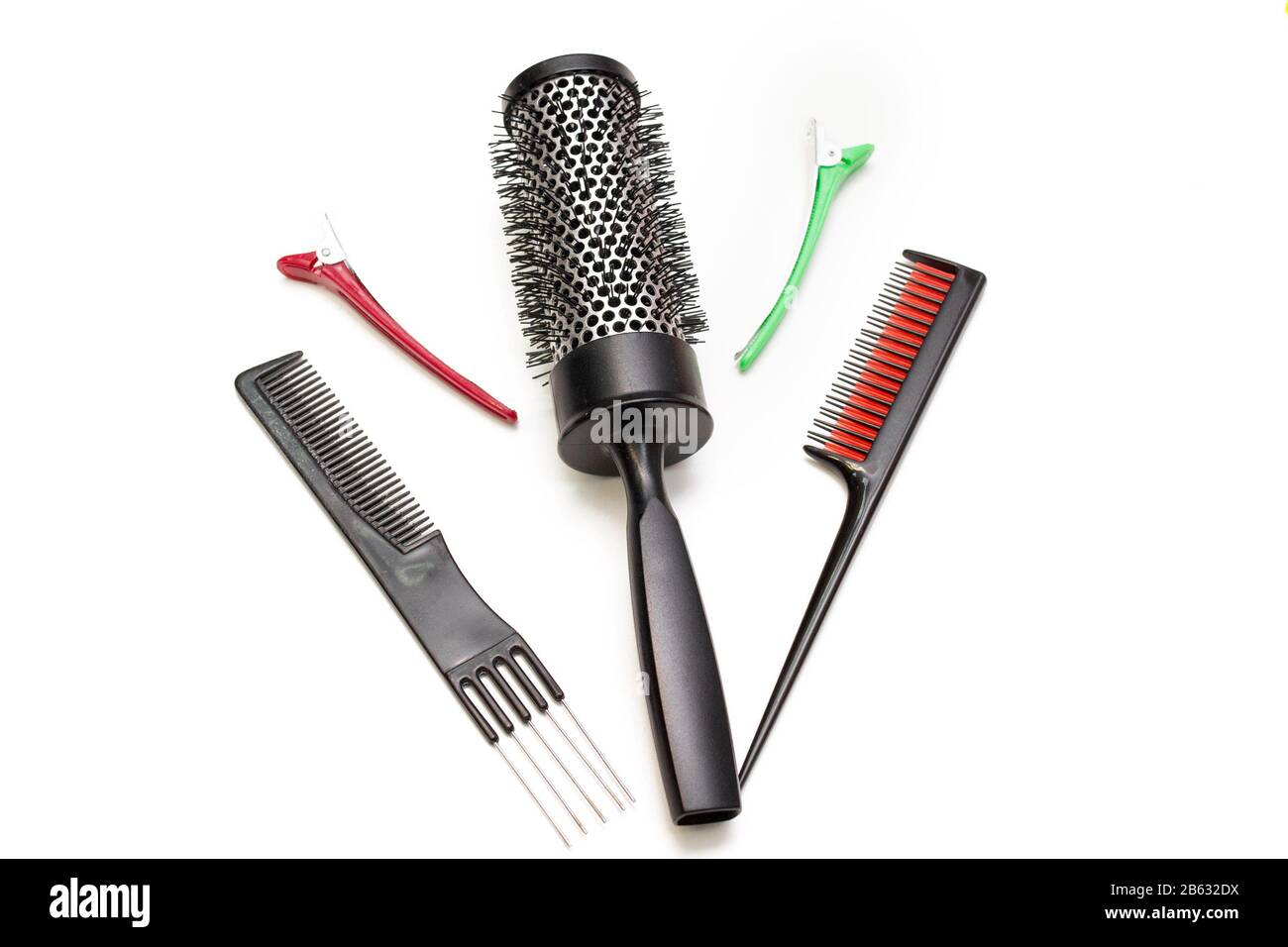 Different professional hairdresser tools hi-res stock photography and ...