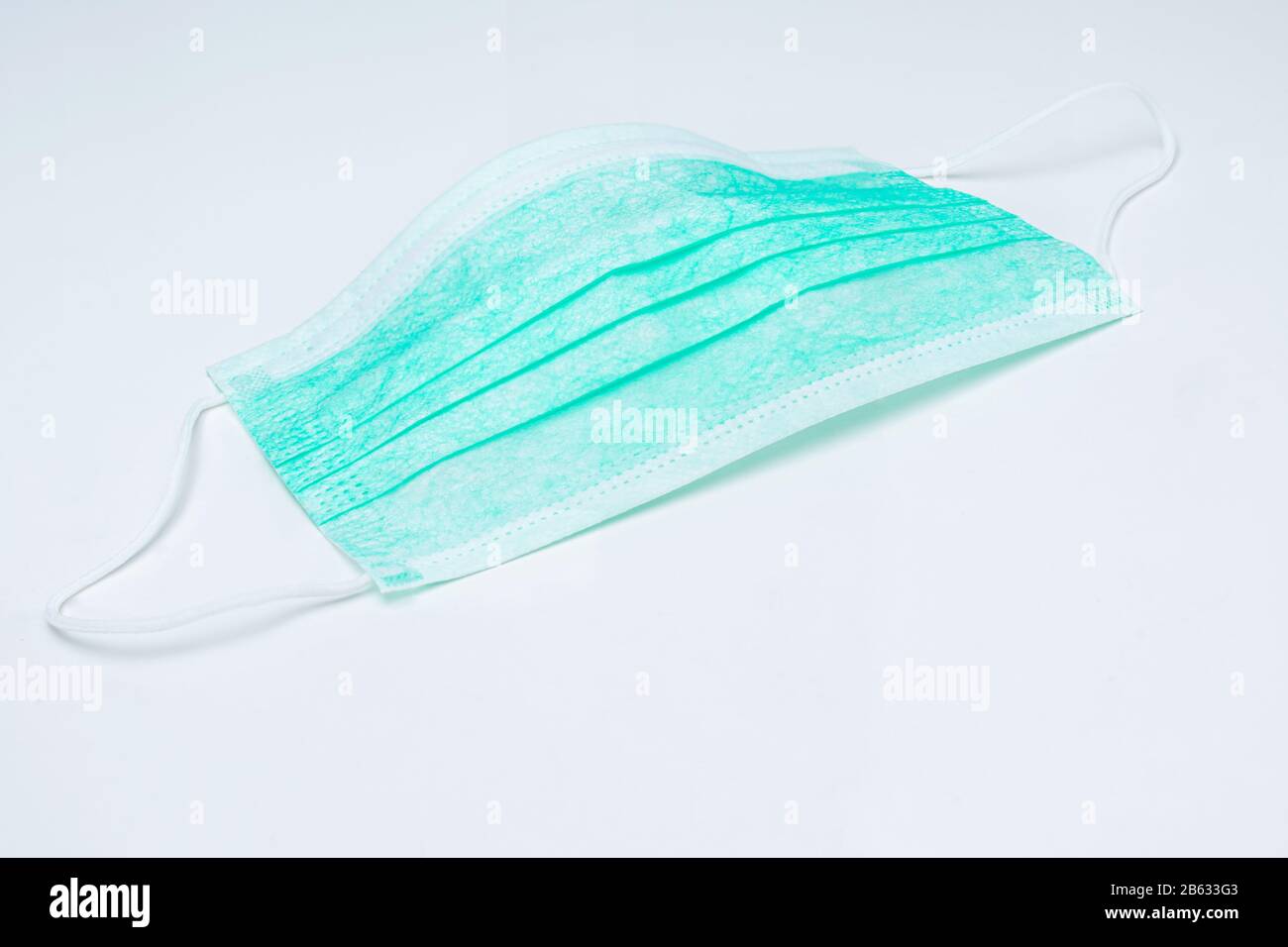 One face mask for medical use, non-transmission of germs, on white ...