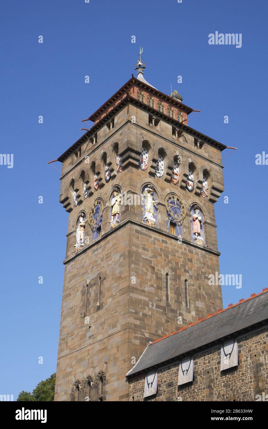 Cardiff Castle Clock Tower Cardiff Glamorgan High Resolution Stock Photography and Images - Alamy