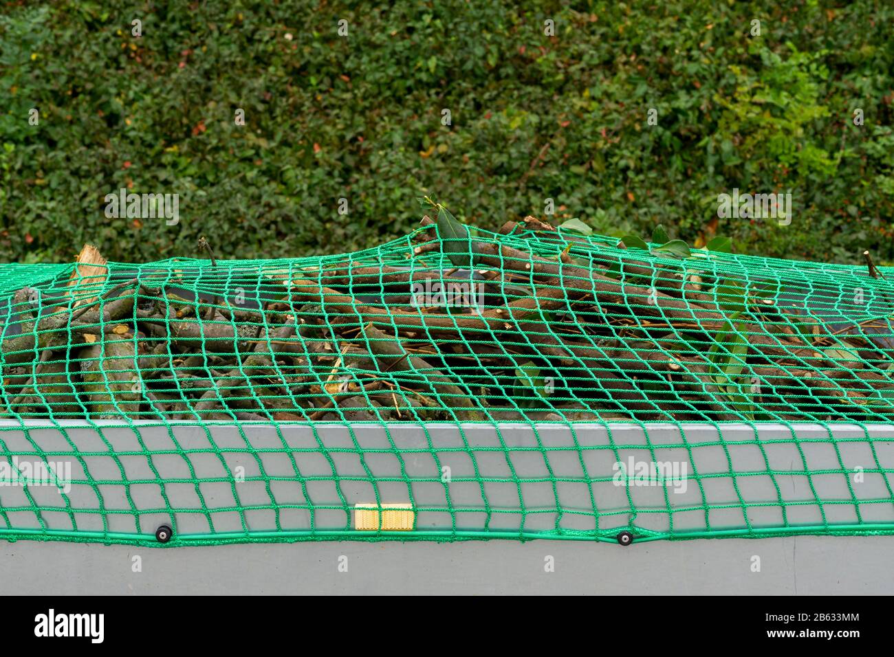 Car trailer with net for load securing Stock Photo - Alamy