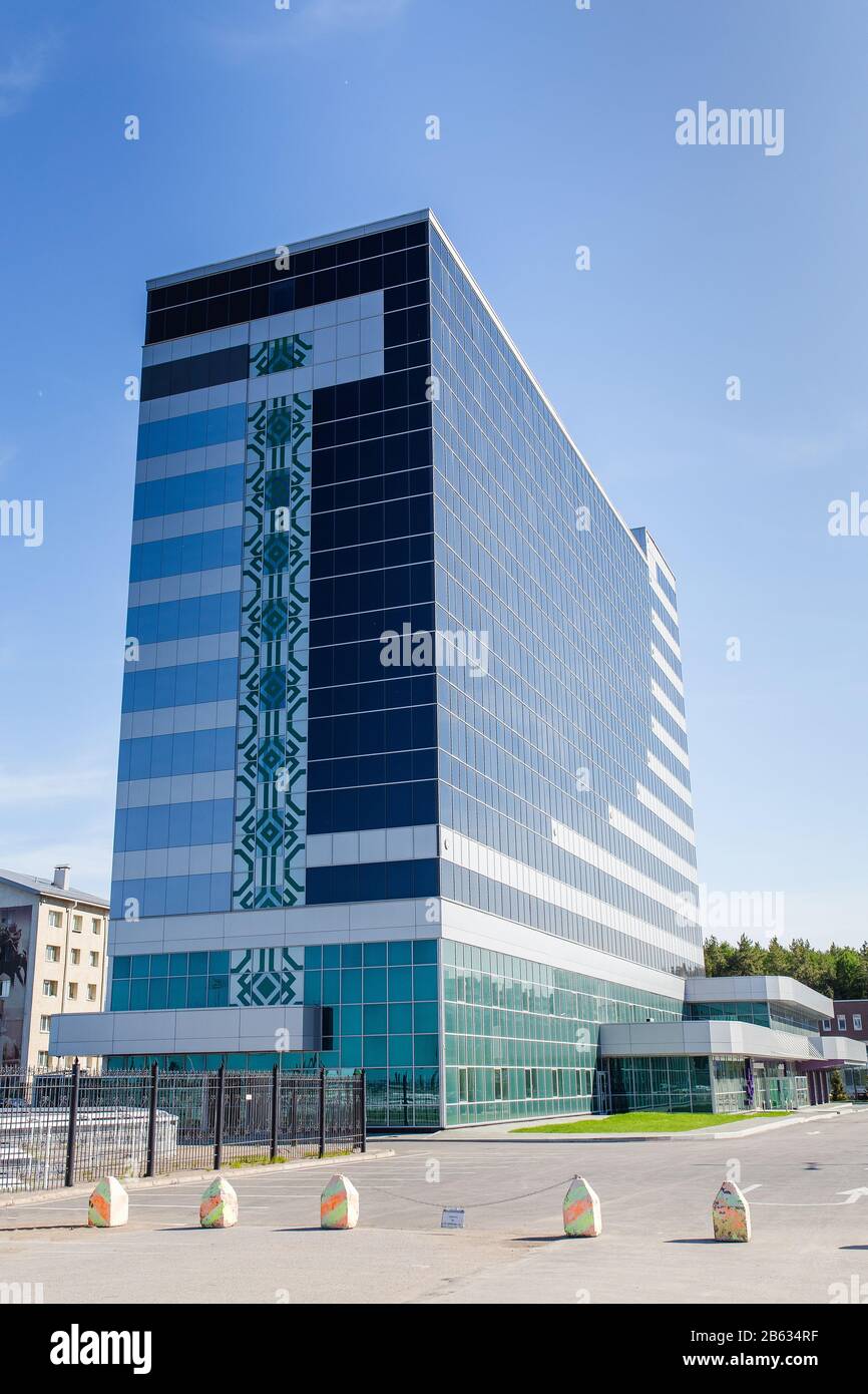 modern glass building architecture in Ufa, Russia in a Sunny weather ...