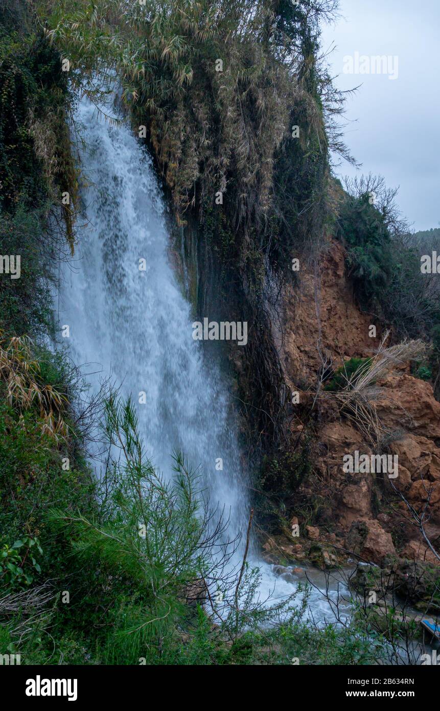Waterfall of the Vikings, Grand Cascade in Anna in Valencia. Spain ...