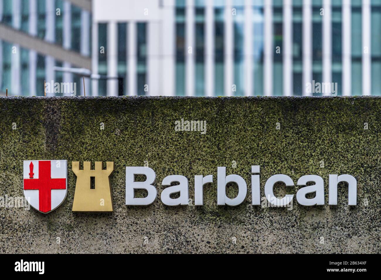Barbican Sign London - The Barbican is a brutalist style estate in the ...