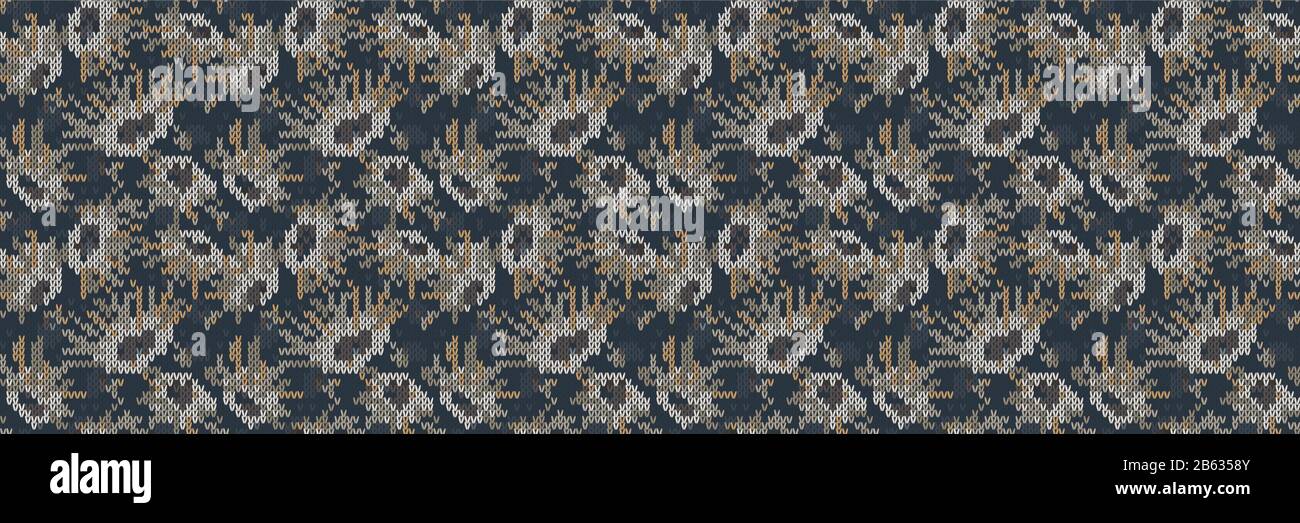 Dark flower tweed knit stitch effect vector border texture. Masculine ...