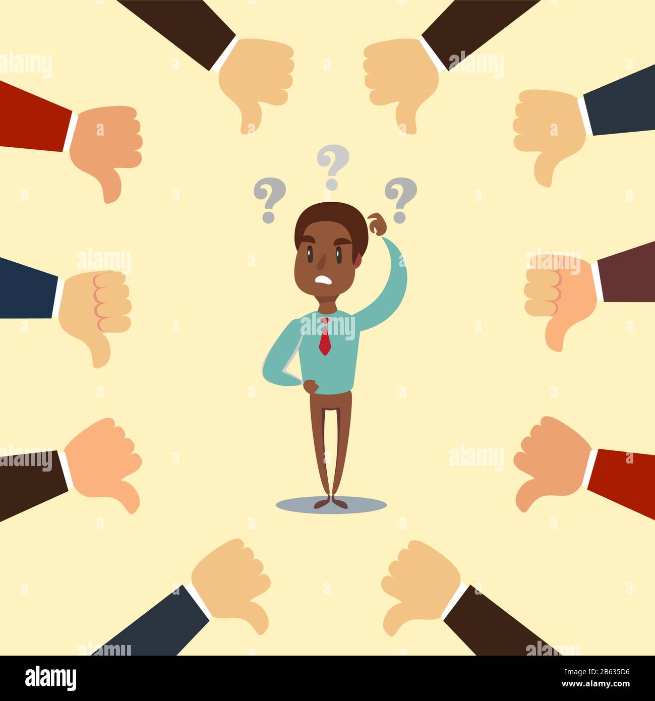 Thumbs up man sad Stock Vector Images - Alamy