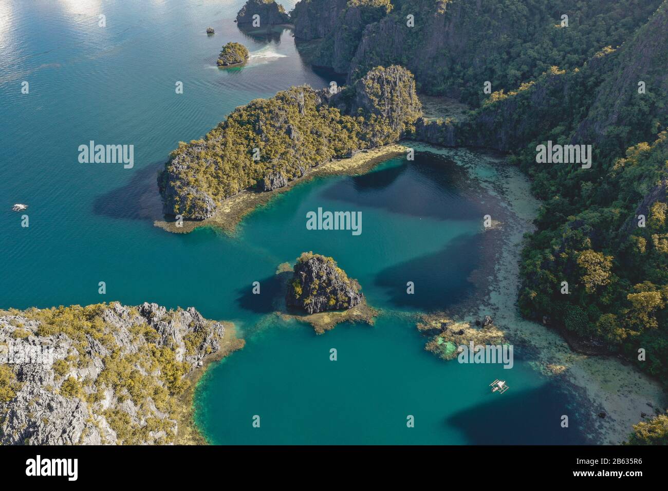 Aerial view of Barracuda lake in Coron, Palawan, Philippines Stock ...