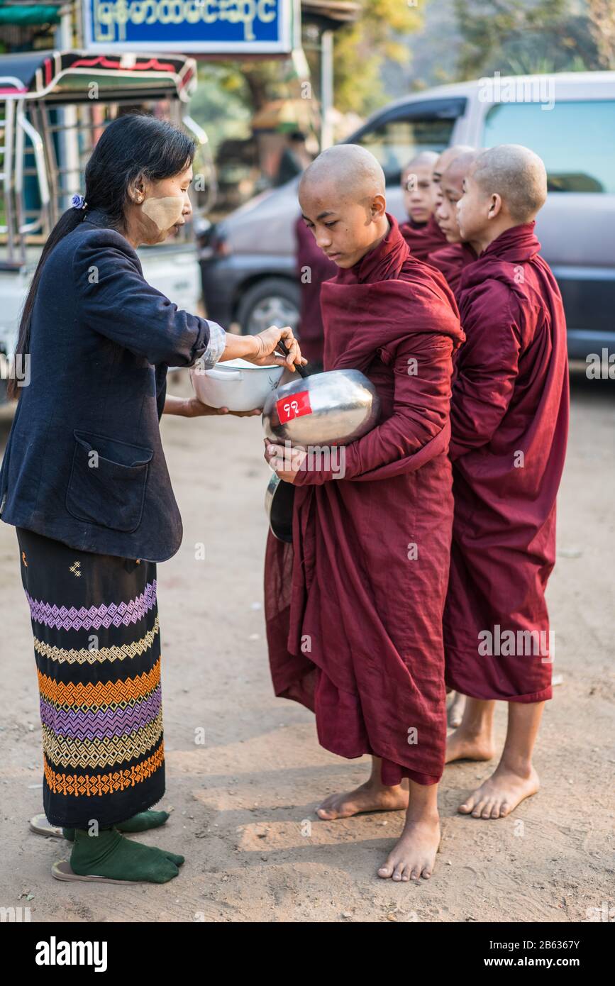 Monk ceremony in the Bagan, Myanmar, Asia Stock Photo - Alamy