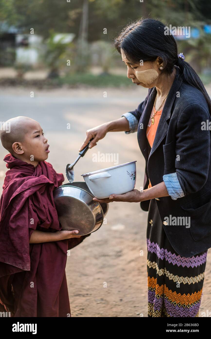 Monk ceremony in the Bagan, Myanmar, Asia Stock Photo - Alamy