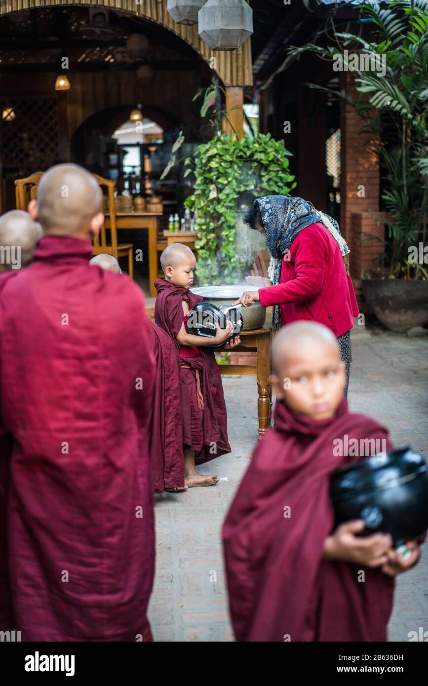 Monk ceremony in the Bagan, Myanmar, Asia Stock Photo - Alamy