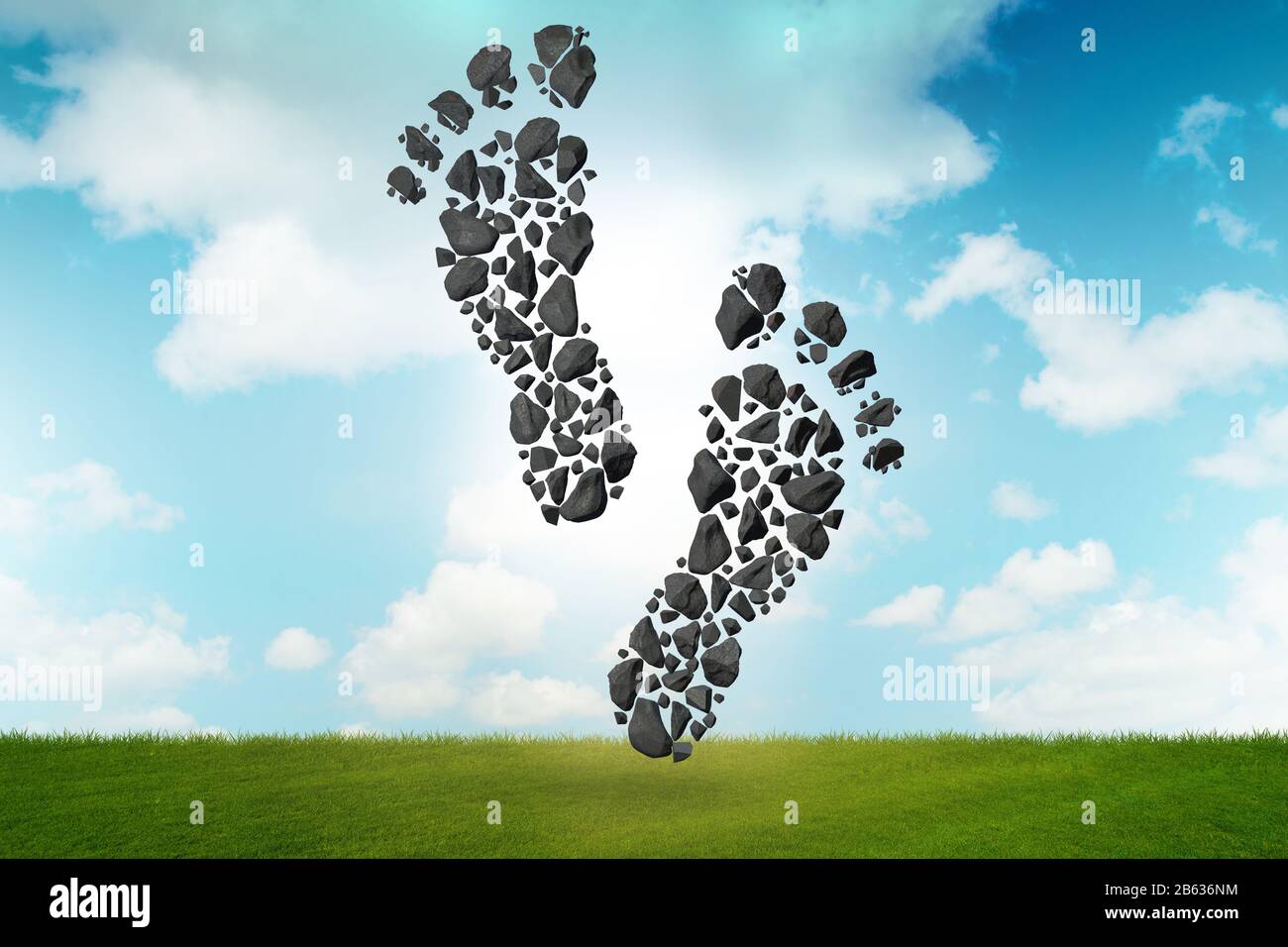 Carbon footprint concept - 3d rendering Stock Photo - Alamy