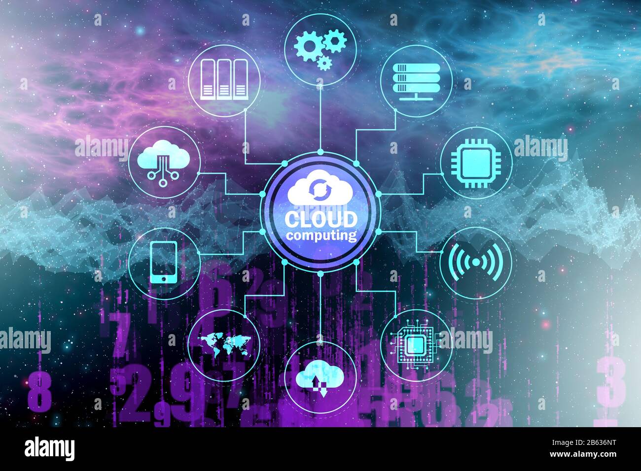 Cloud computing concept - 3d rendering Stock Photo - Alamy