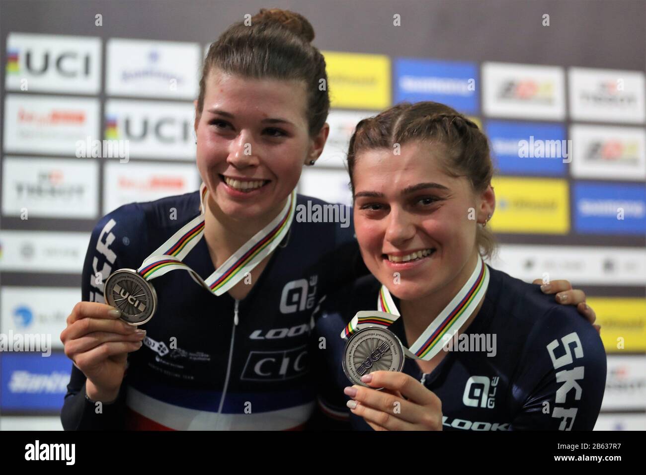 Clara Copponi and Marie Le Net of France Women's Madison - Podium ...