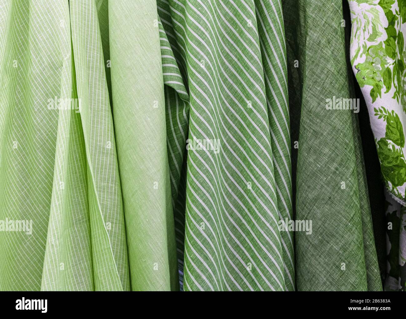 Colorful folded textile and fabric texturs in a close up view Stock ...