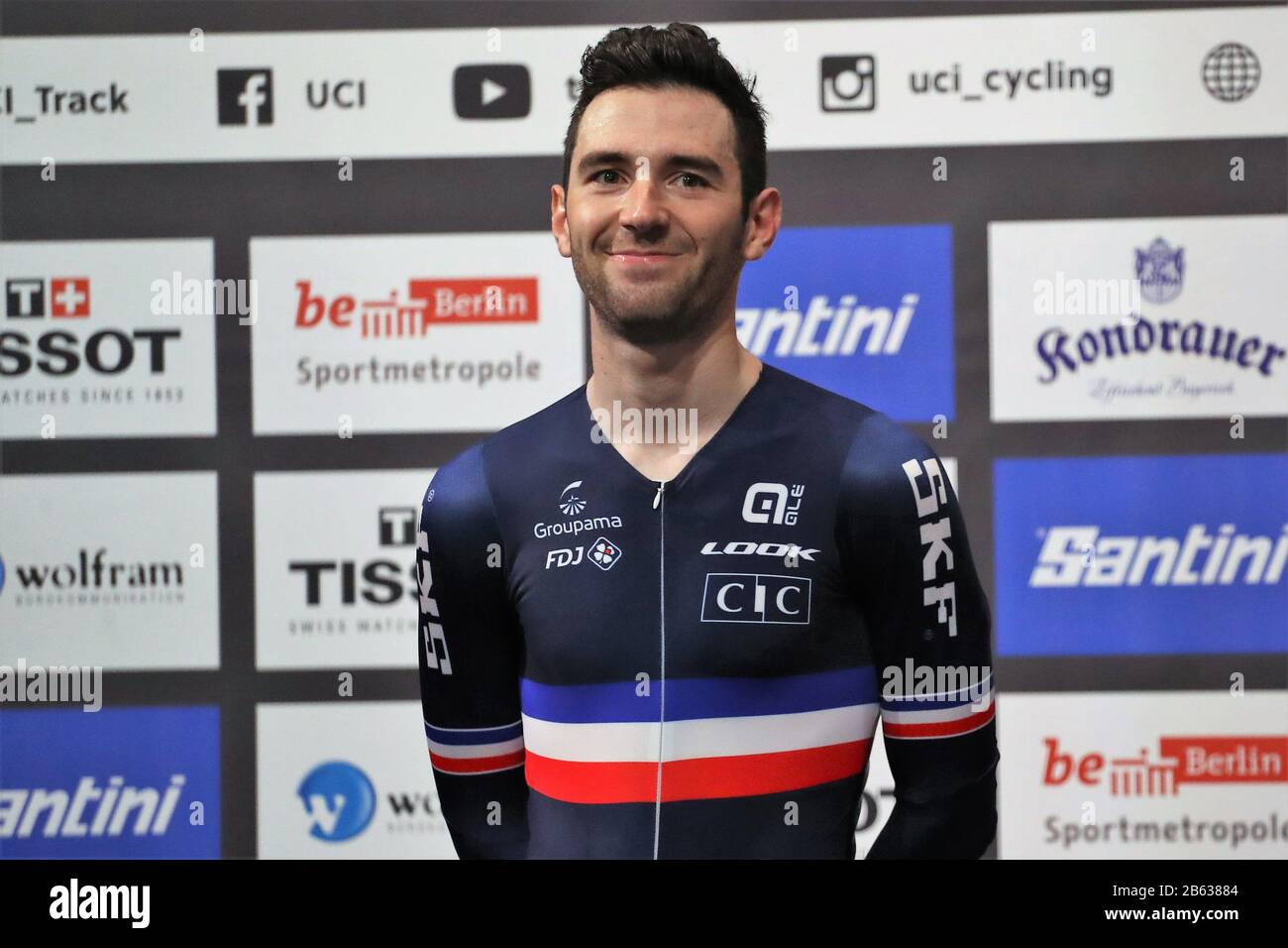 Benjamin Thomas of France Men's Omnium - Points Race Podium during the ...