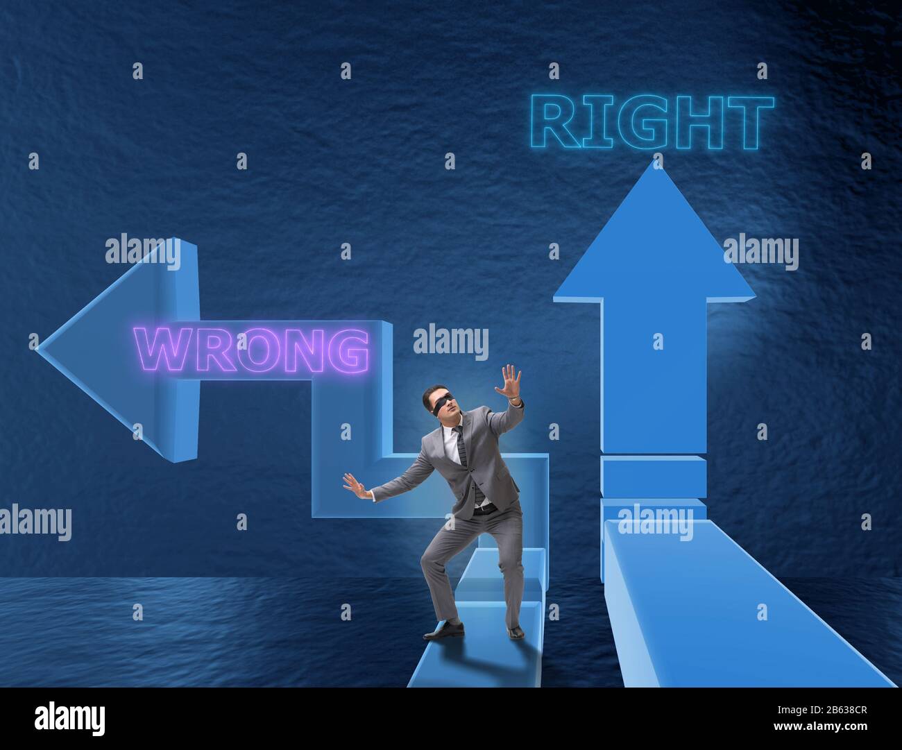 The businessman in difficult choice concept Stock Photo - Alamy