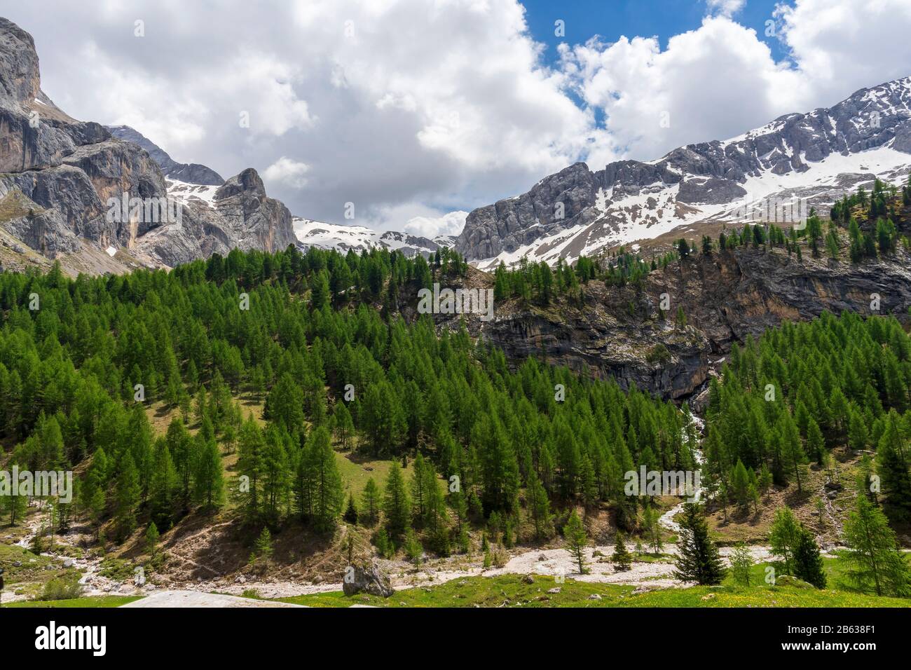 Picturesque mountain landscape of Val Contrin. Dolomites Stock Photo ...