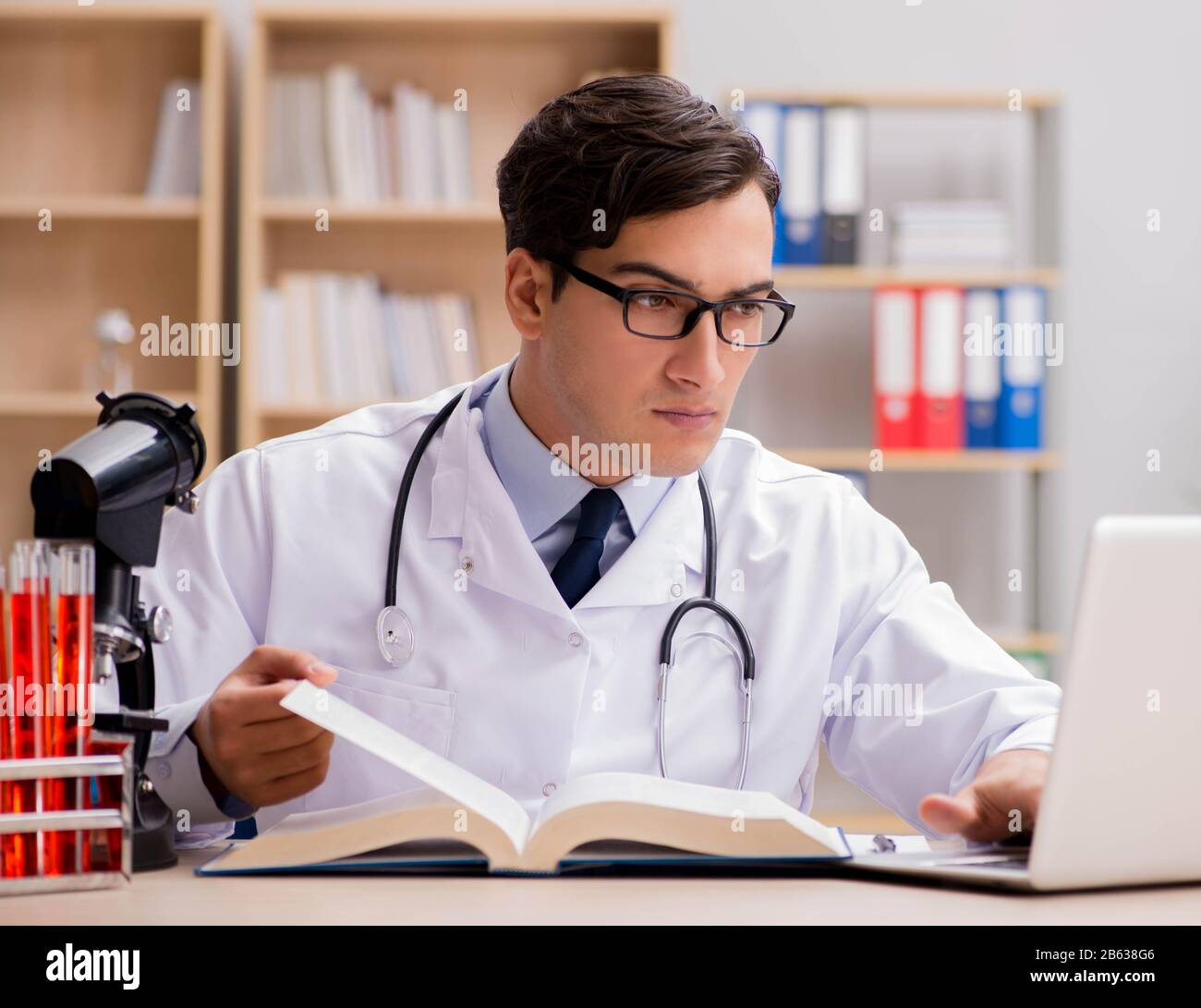 The young doctor studying medical education Stock Photo - Alamy