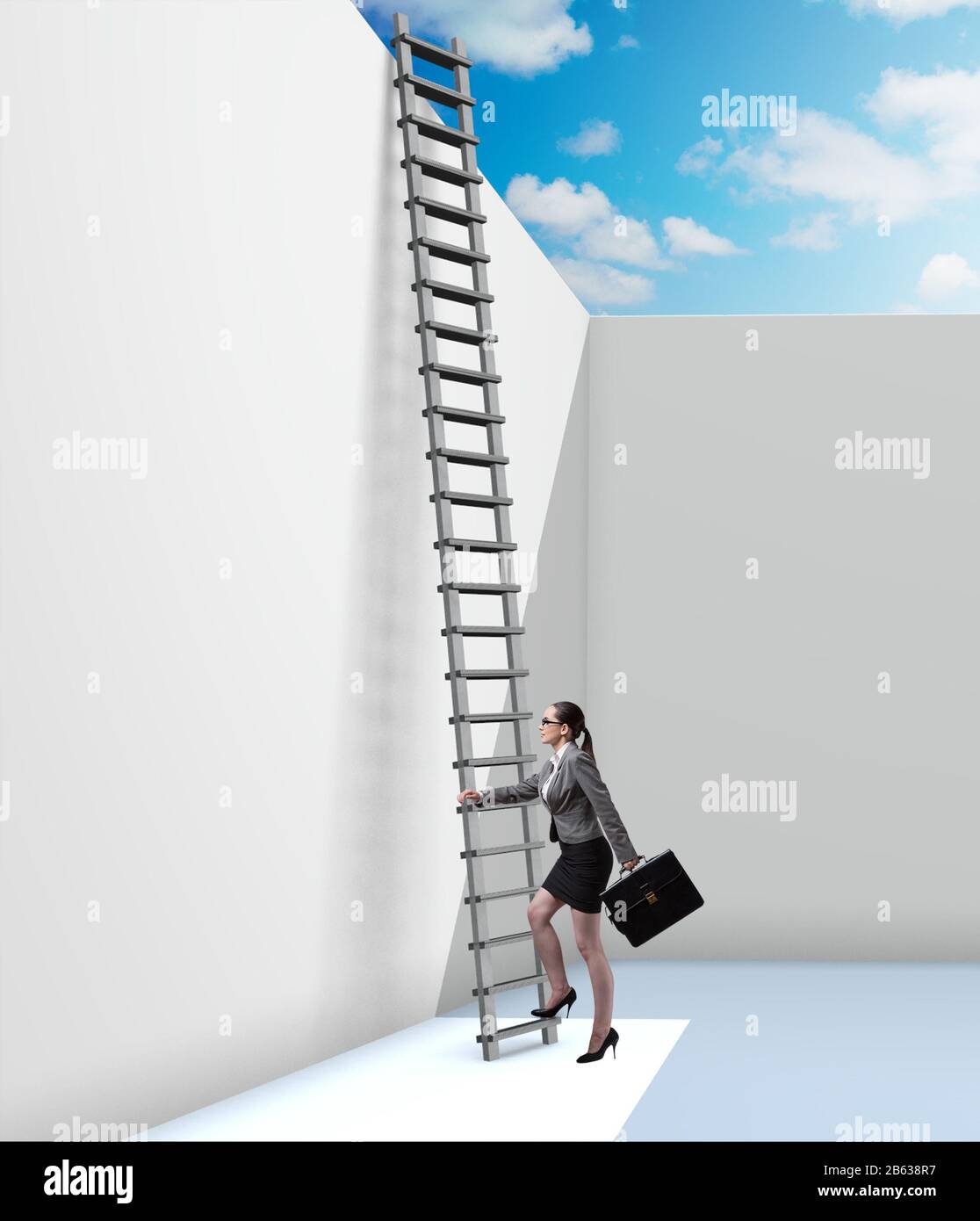 Woman avoiding a ladder hi-res stock photography and images - Alamy