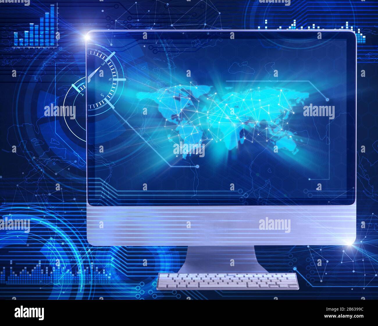 The computer screen in business concept Stock Photo - Alamy