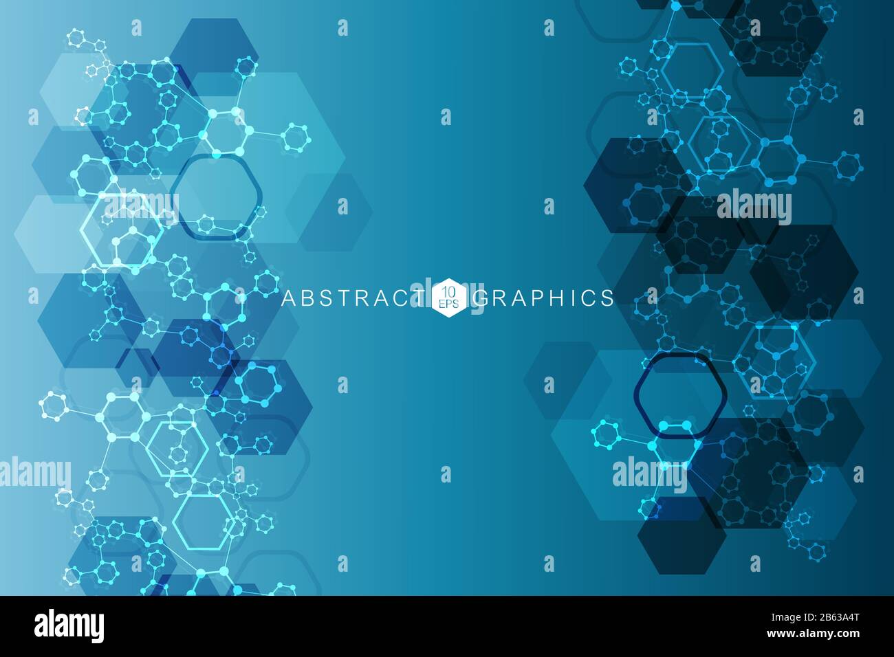 Hexagonal abstract background. Big Data Visualization. Global network connection. Medical ...