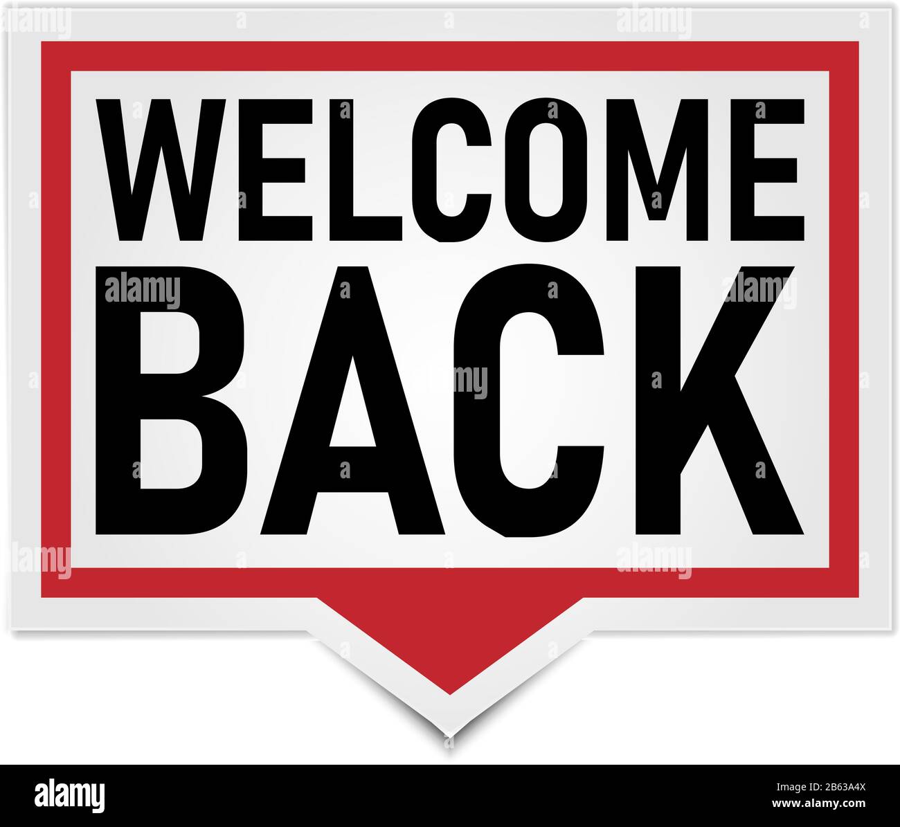 Welcome back red speech bubble isolated icon Stock Vector Image & Art ...